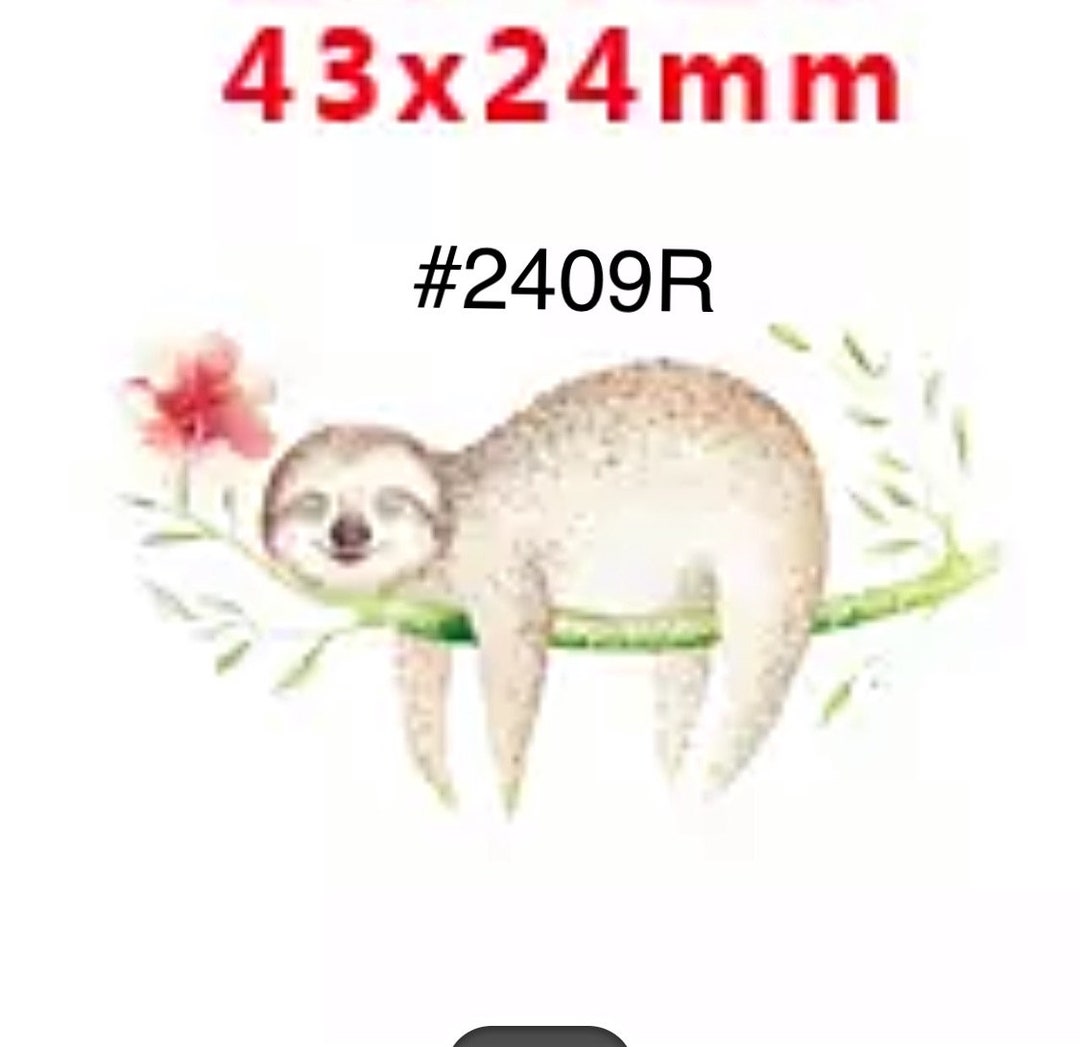 3 Pc Animal Sloth Laying Down Down on Green Tree Branch With Pink ...