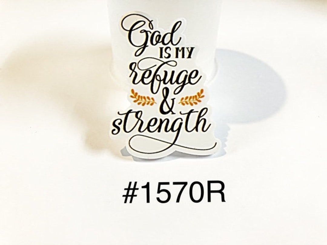 2 Pc Religion Religious Saying God is My Refuge & Strength in Cursive ...