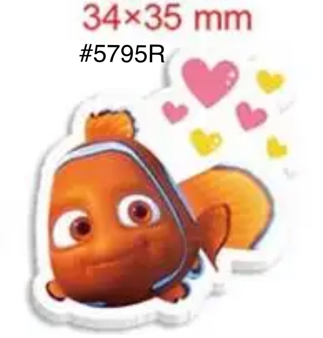 3 or 5 Pc - Nemo Clown Fish W Heart Motif Planar Resin Flat Back ...