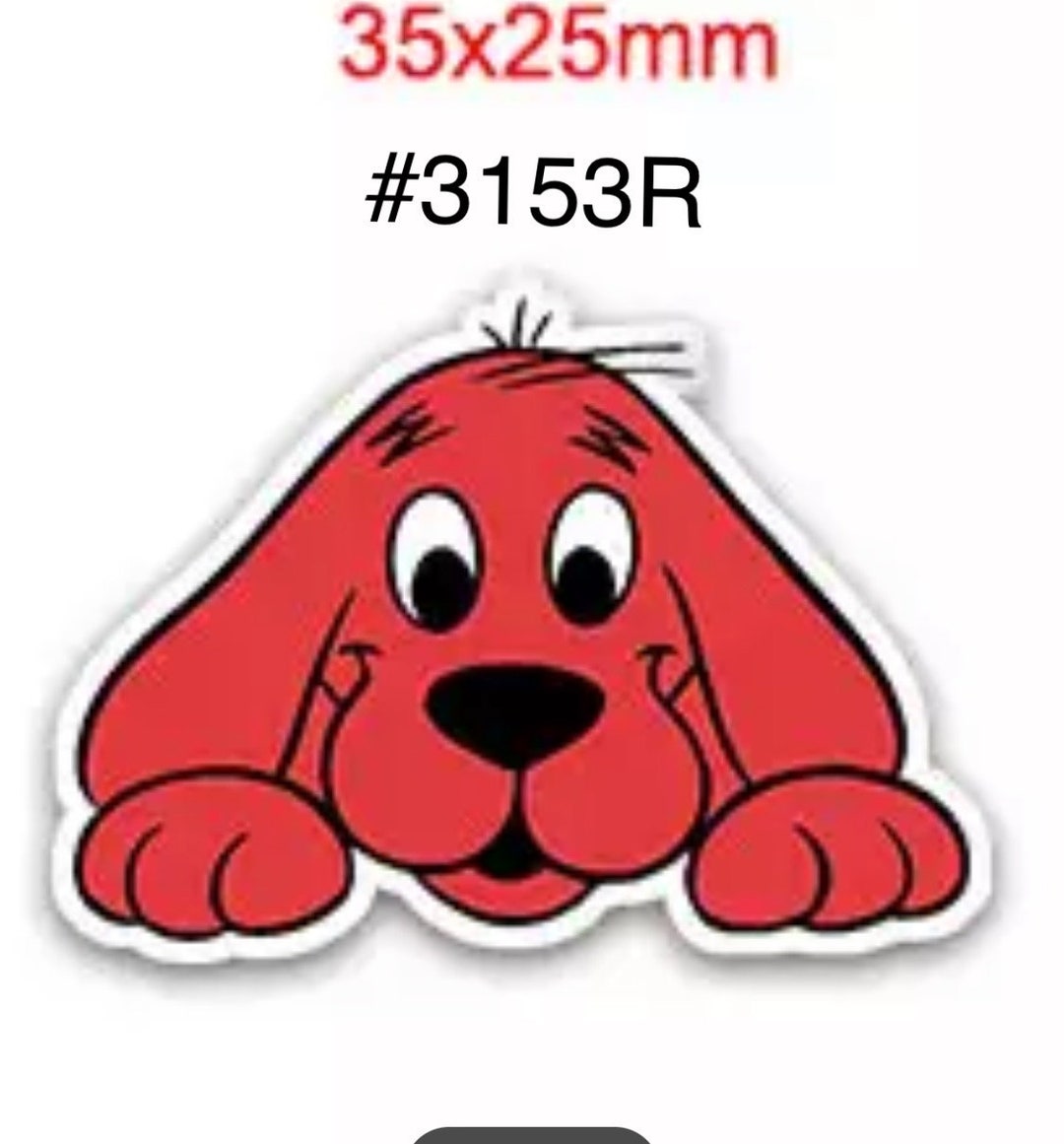 3 Pc Animal the Big Red Dog Planar Resin Flat Back Cabochon Hair Bow ...