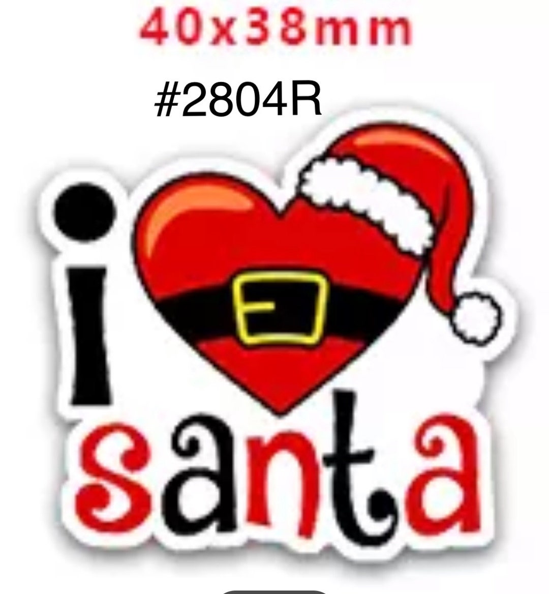 3 or 5 Pc Christmas I Love Santa W Heart and Santa Hat - Etsy