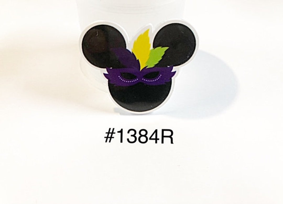 3 or 5 Pc Mardi Gras Mickey Mouse Head Wearing Mask Planar Resin Flat ...