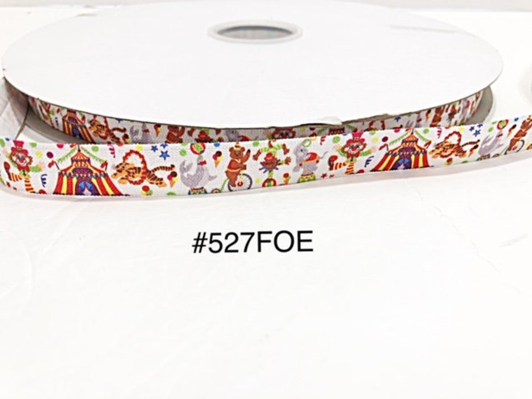 3 Yard 5/8 Circus Tent, Tiger, Lion, Seal, Elephant and Clown on White ...