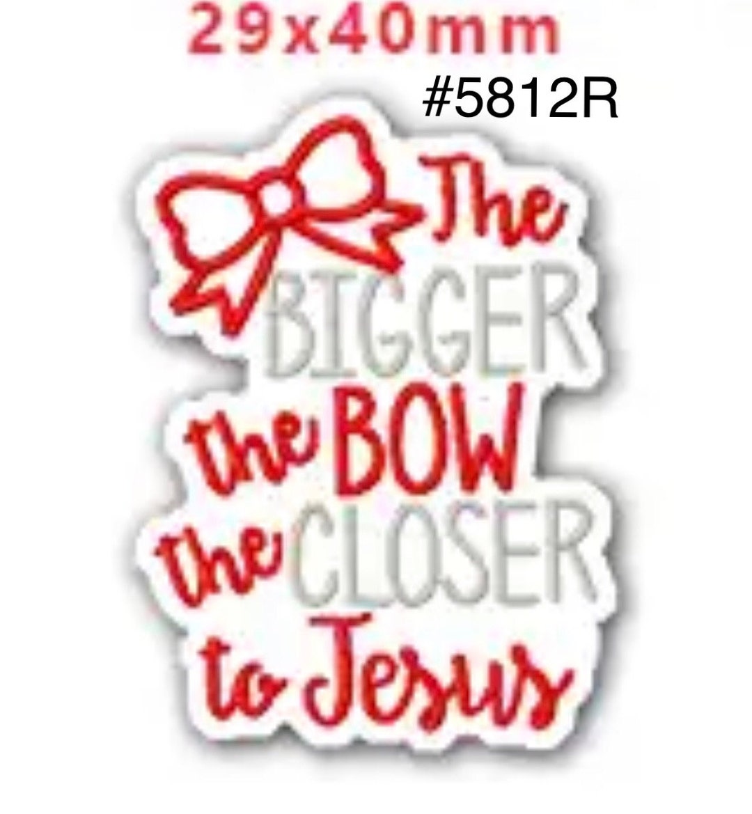 3 or 5 Pc Religion the Bigger the Bow the Closer to Jesus Planar Resin ...