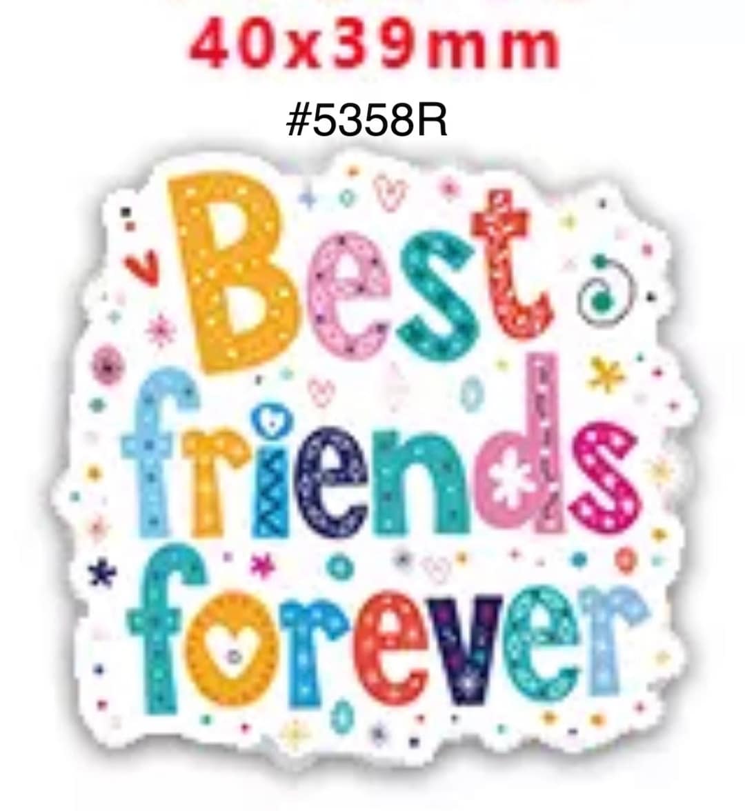 4 Pc Inspirational Word best Friends Forever With Multi Color Heart ...