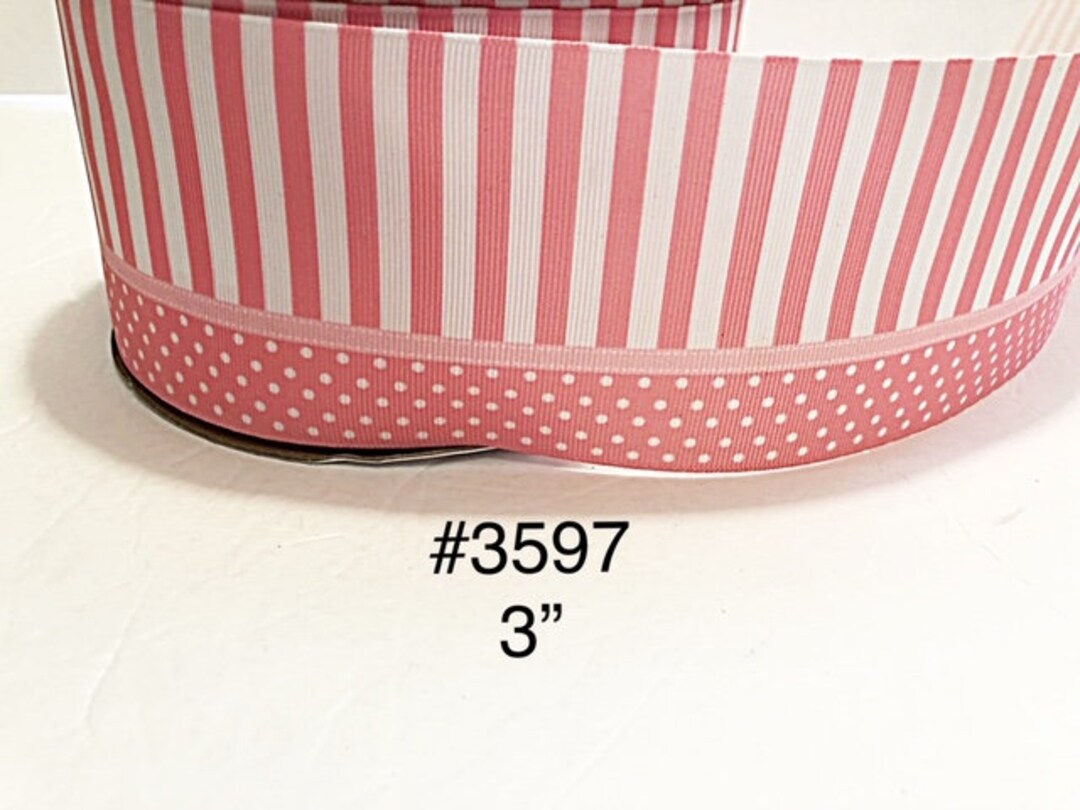 2/3/5 Yard 3 Pink and White Striped and Polka Dot - Etsy