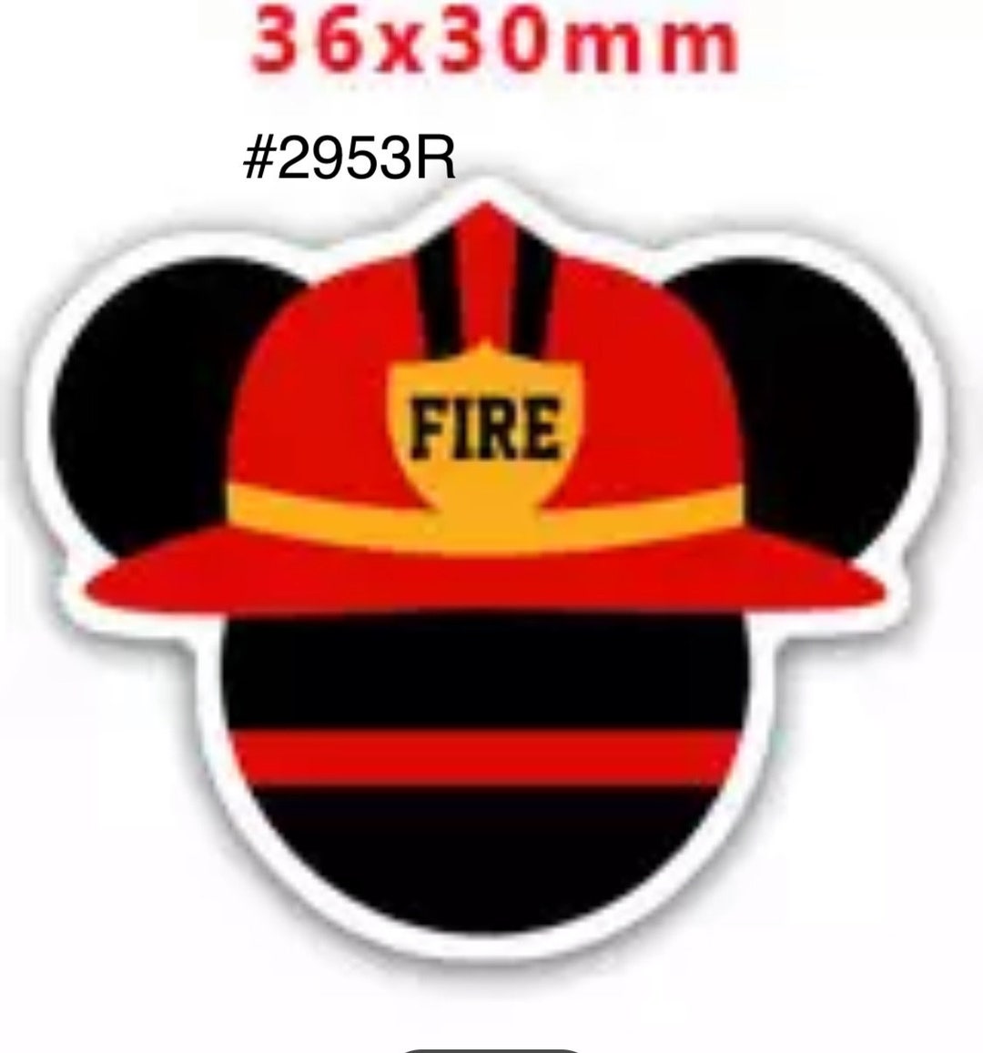 3 or 5 Pc First Responder Mickey Head Wearing Fire Fighter Head Planar ...