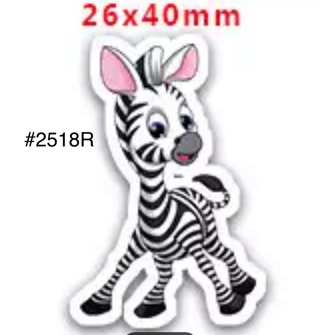 3 or 5 Pc Animal Cute Zebra Planar Resin Flat Back Cabochon Hair Bow ...