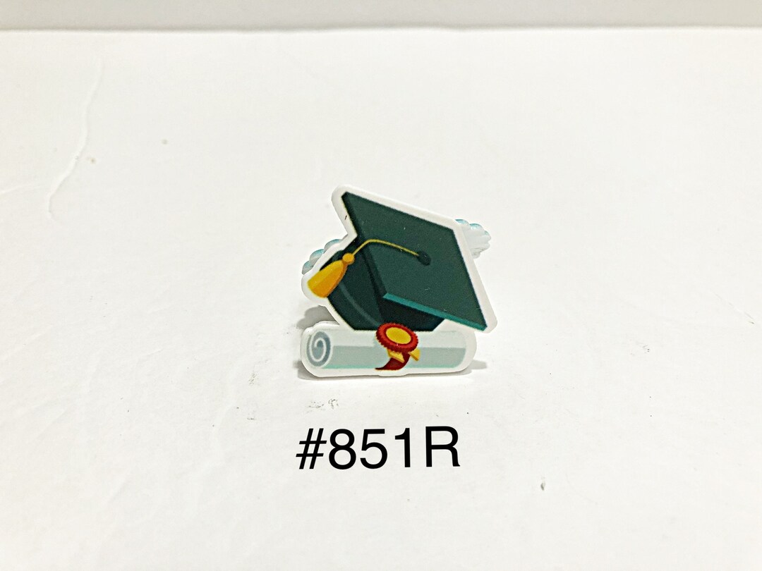 3 or 5 Pc School Graduation Cap and Diploma Shape Planar Resin Flat ...