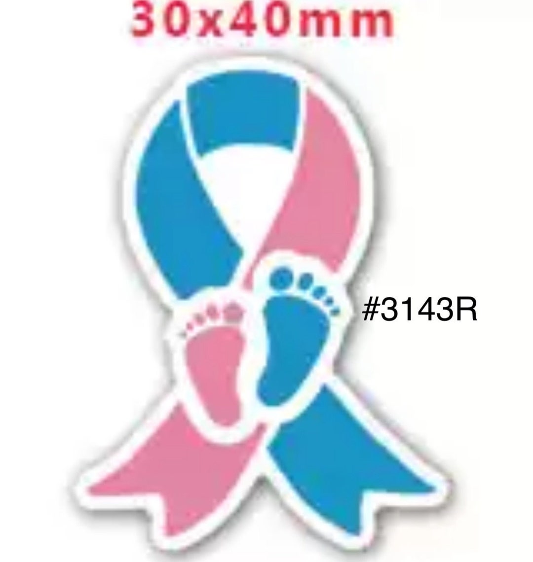 3 or 5 Pc Baby or Infant Loss Awareness Blue and Pink Ribbon With Baby ...