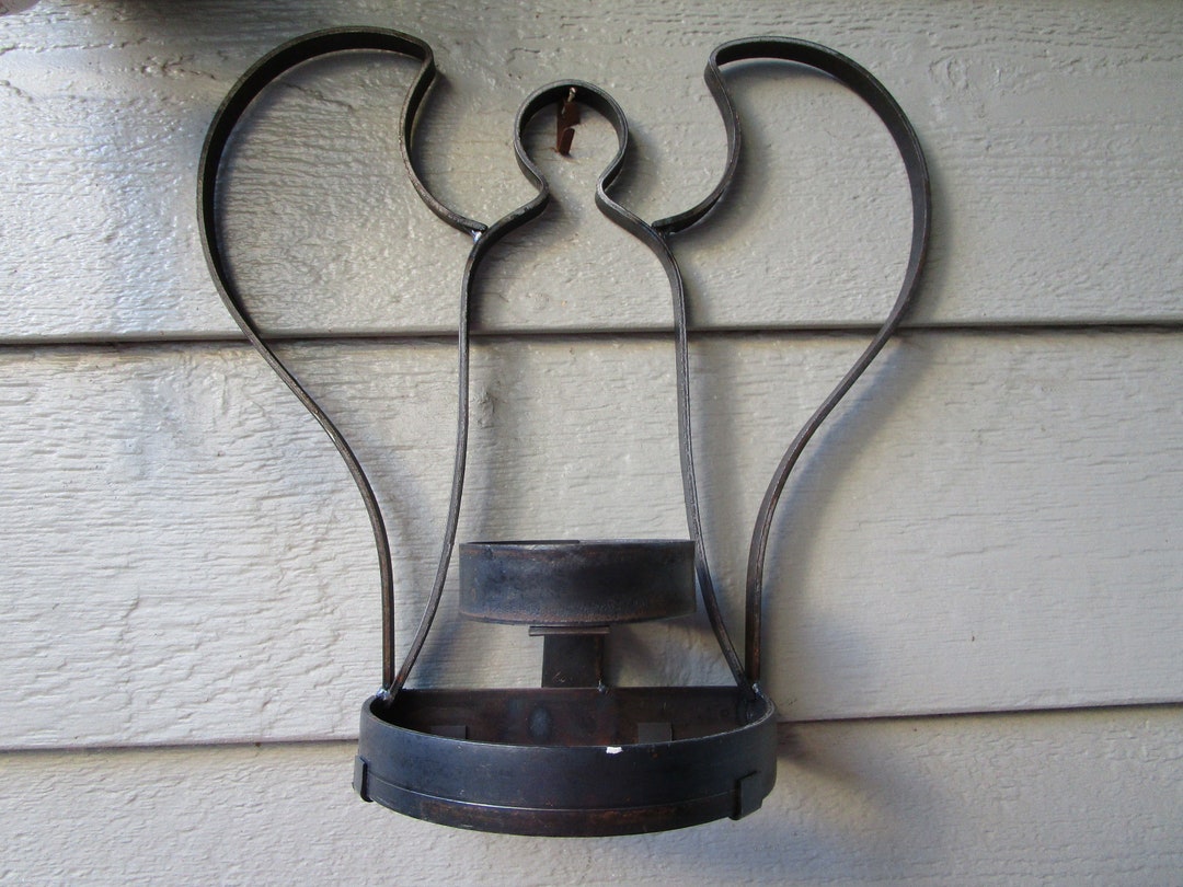 Angel With Wings Wrought Iron Candle Holder Heavy and Solid. - Etsy