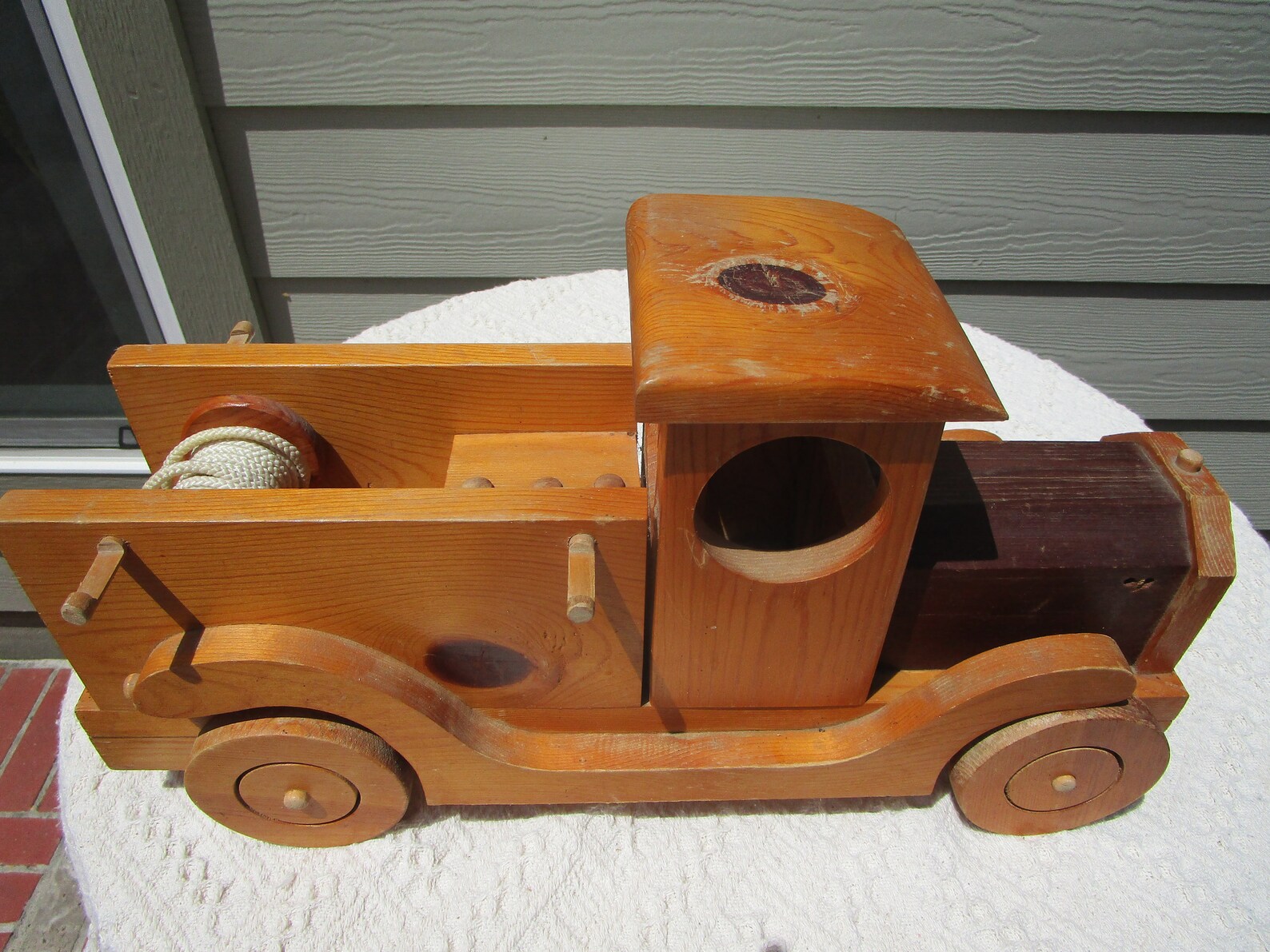 ADORABLE Vintage Handmade WOODEN Fire Truck With Rolling - Etsy
