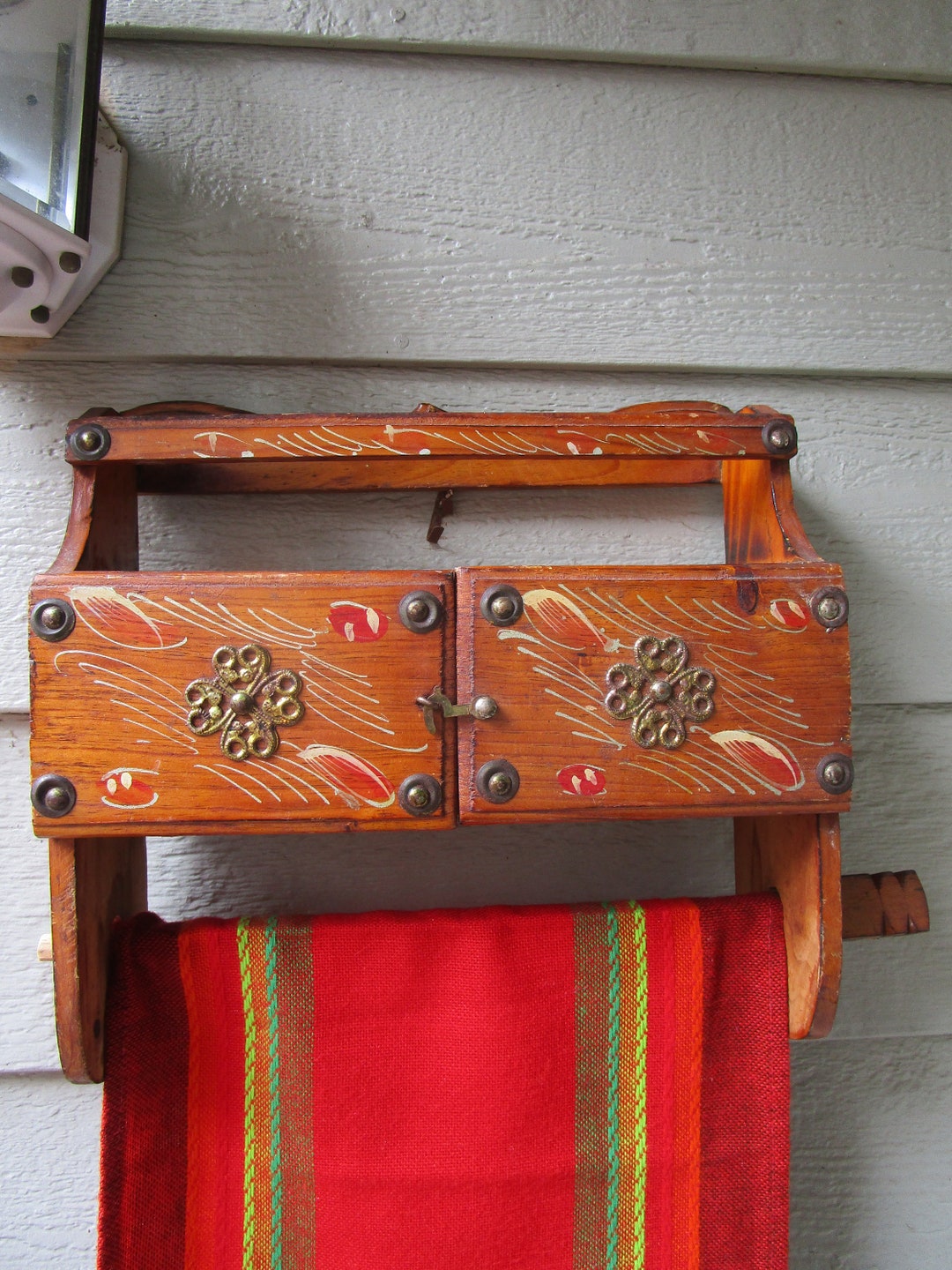Folkart SPICE RACK, Hand Painted With Brass Hardware With Opening ...
