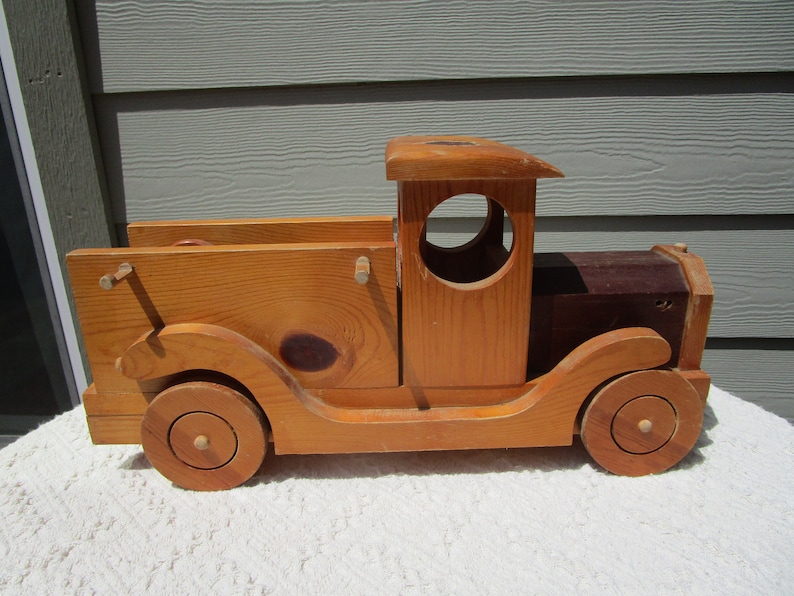 ADORABLE Vintage Handmade WOODEN Fire Truck With Rolling - Etsy