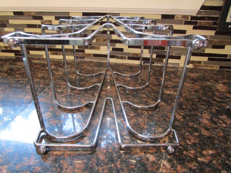 Vintage Chrome 8 Bottle Wine Rack Estimated 1970'S TO - Etsy