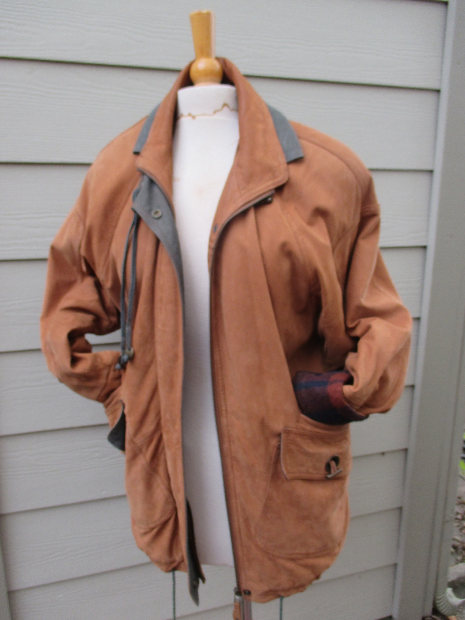 Vintage Woman's Jacket Suede and TARTAN Quilting Inside - Etsy