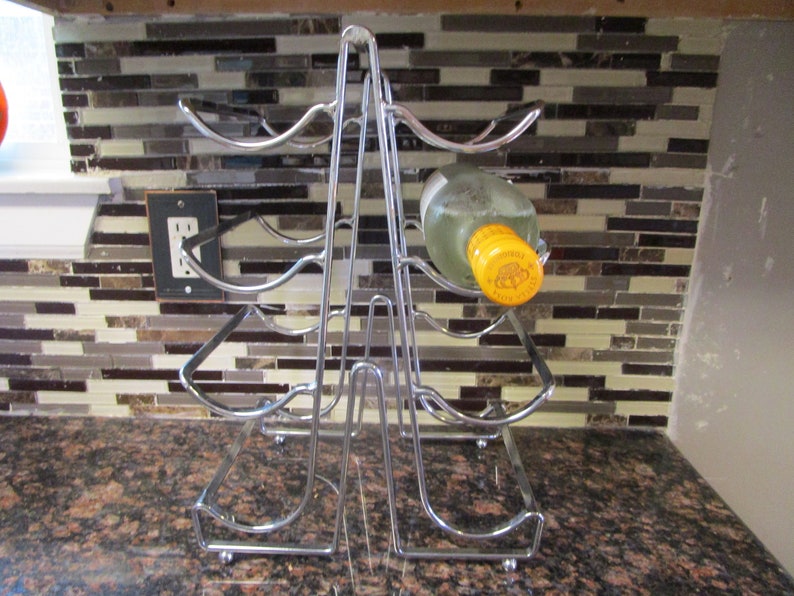 Vintage Chrome 8 Bottle Wine Rack Estimated 1970'S TO - Etsy