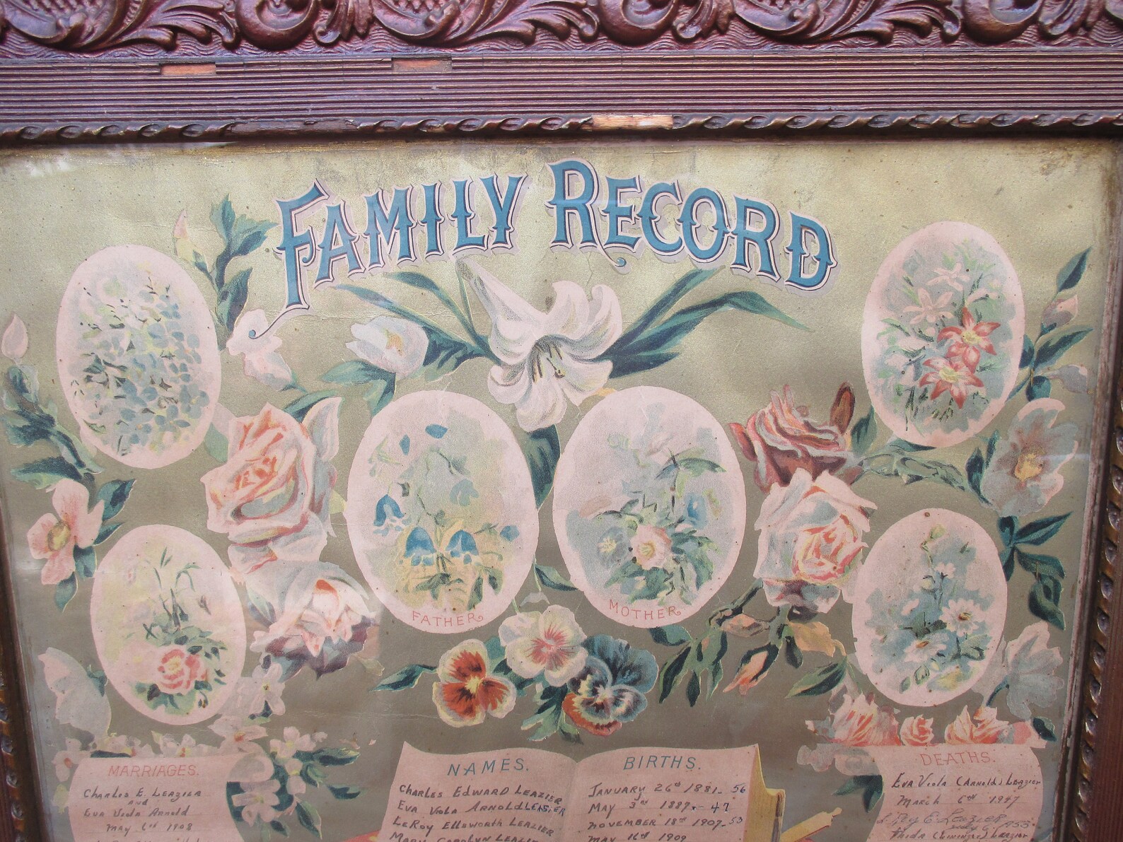 Large Framed Victorian HANDWRITTEN Record Births in 1881 - Etsy