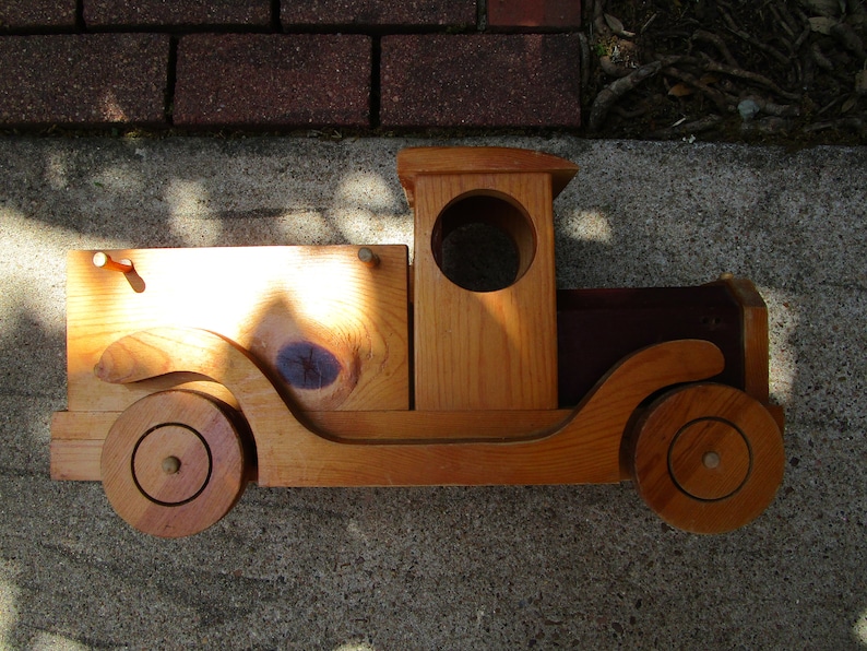 ADORABLE Vintage Handmade WOODEN Fire Truck With Rolling - Etsy