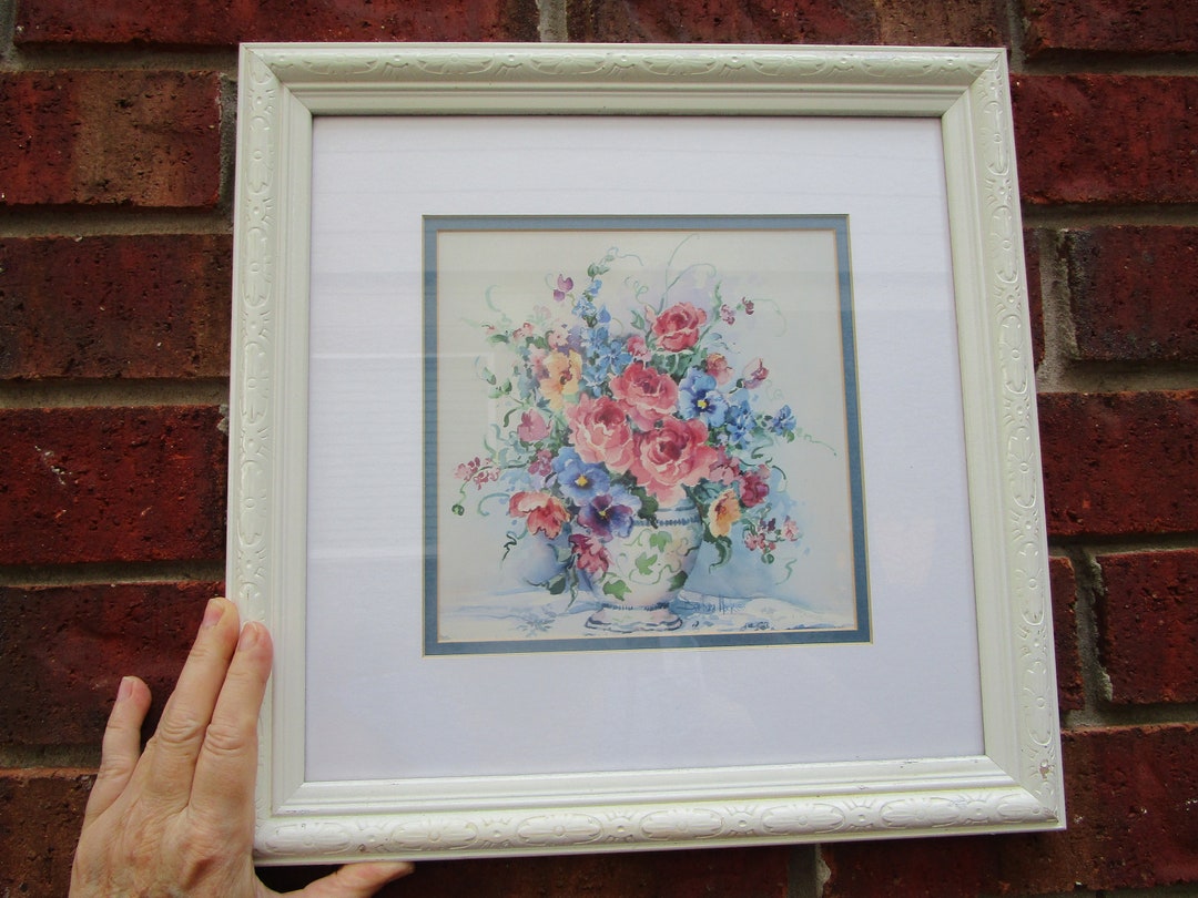 Vintage Barbara Mock Floral Watercolor Art Prints - Cottage White ...