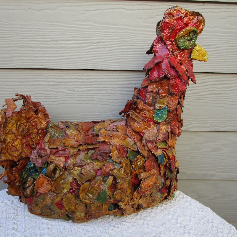 Paper Mache Chickens - Etsy