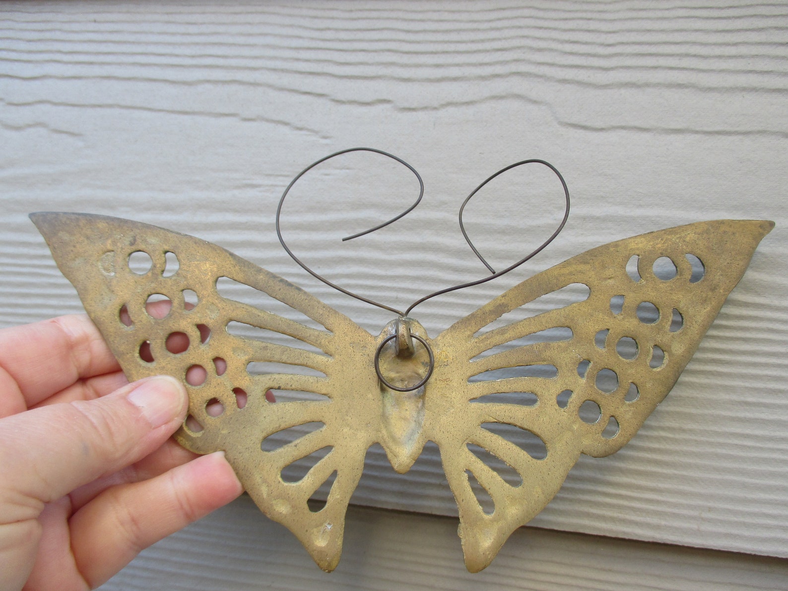 Pretty Little Vintage Brass Butterfly Wall ART With - Etsy