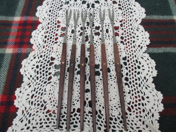 Vintage Set of 12 Inch Long Teak and Stainless Steel | Etsy