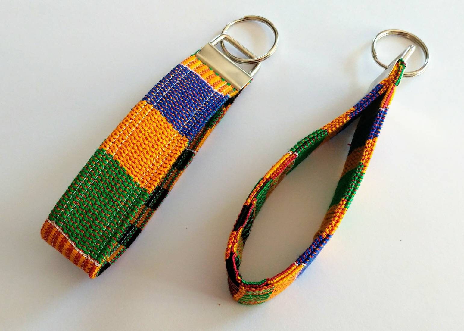Key Fob Keychain Wristlet Authentic African Kente Cloth | Etsy