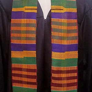 Traditional Design African Kente Cloth Stole, Scarf, Multi-color ...