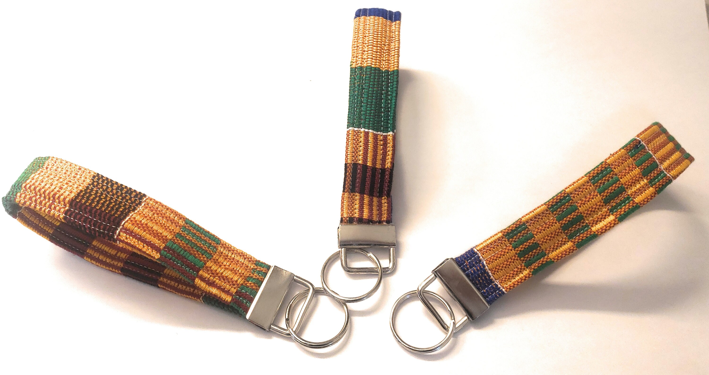Key Fob Keychain Wristlet Authentic African Kente Cloth - Etsy