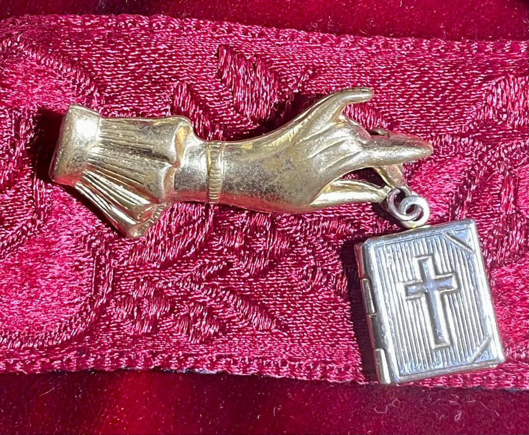 Antique 19th Century Hand Holding Locket Book Ex Voto - Etsy