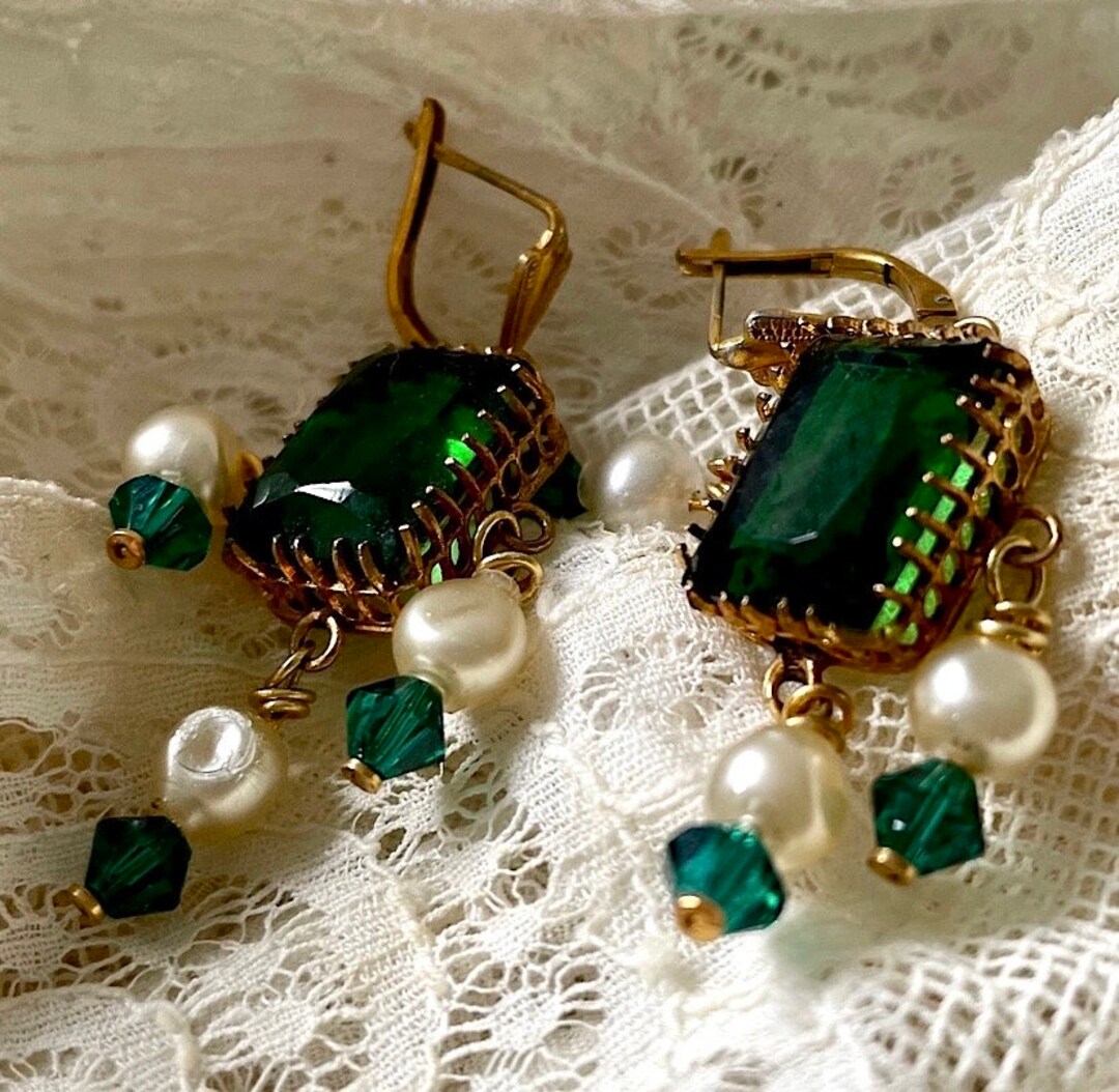 Antique 19th Century French Dormeuse Earrings Ormolu Gilt Beautiful ...
