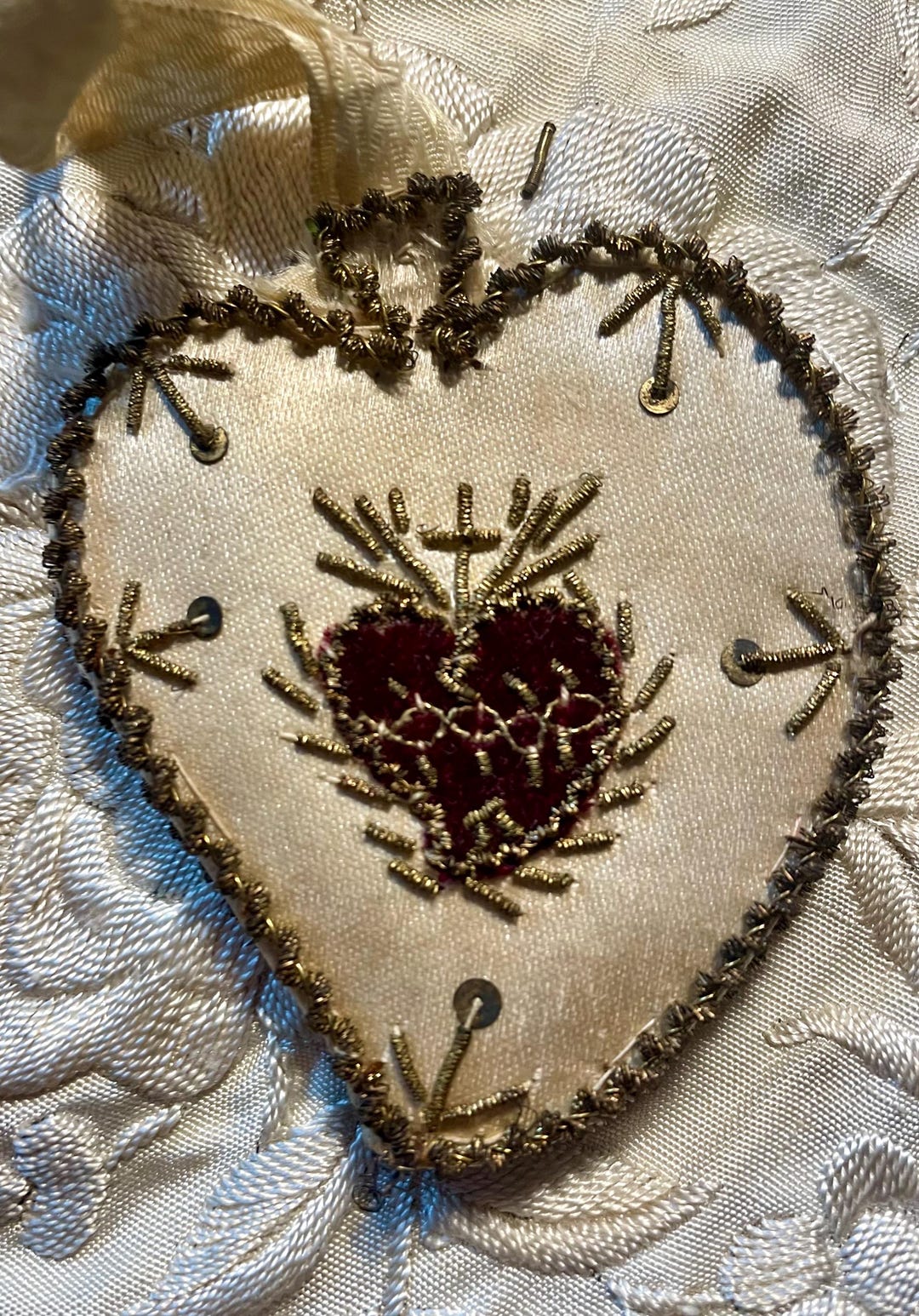 Antique 18th Century Heart Shaped Reliquary Detente Ex Voto Scapulary ...