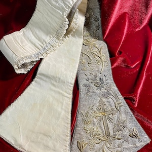 Splendid Antique Maniple Stole Religious Vestmen Gold Bullion Silk ...