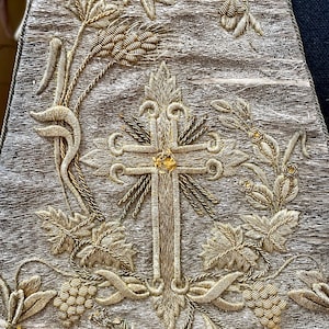 Splendid Antique Maniple Stole Religious Vestmen Gold Bullion Silk ...