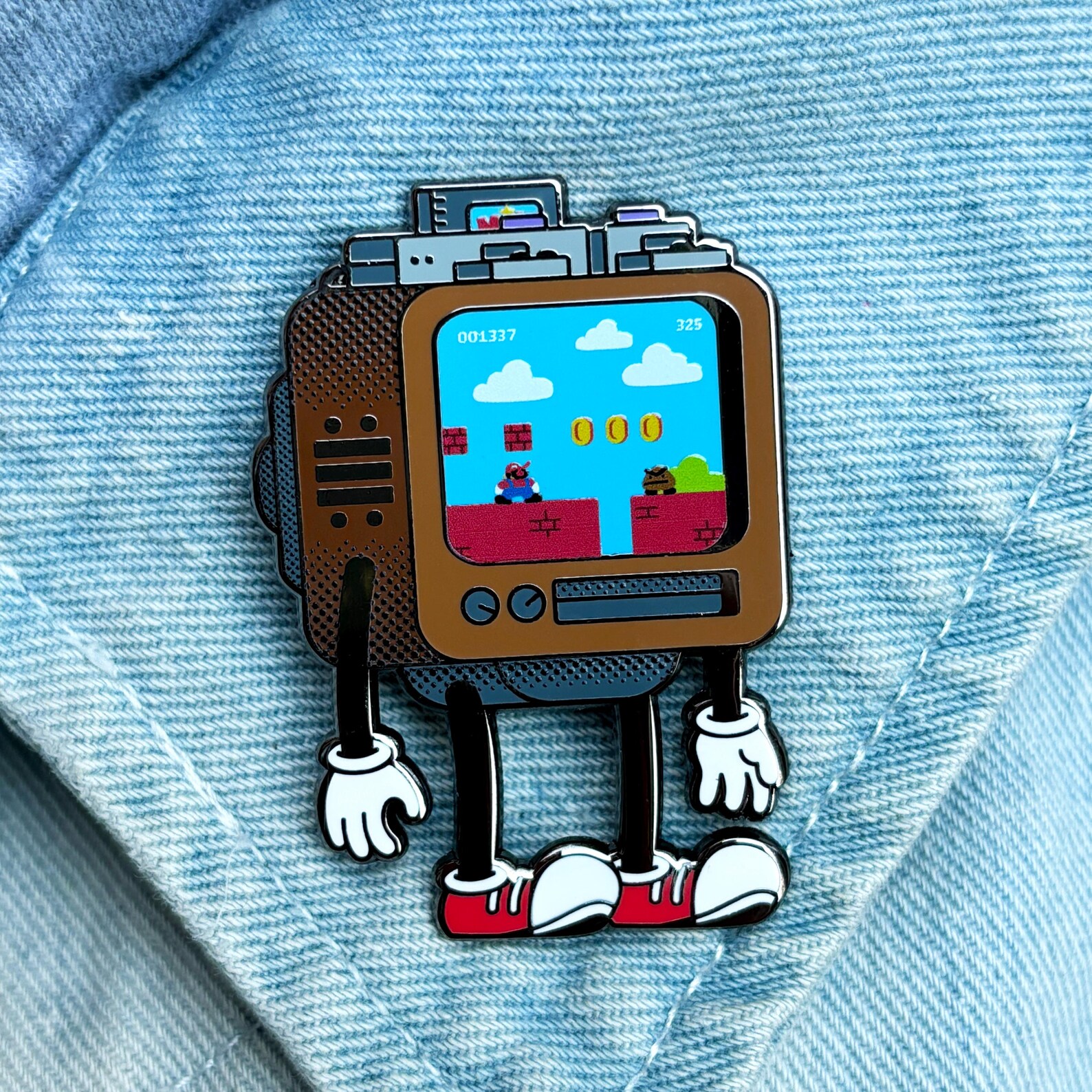 TV Buddy Video Game Enamel Pin · Jumping Plumber · Retro Console ...