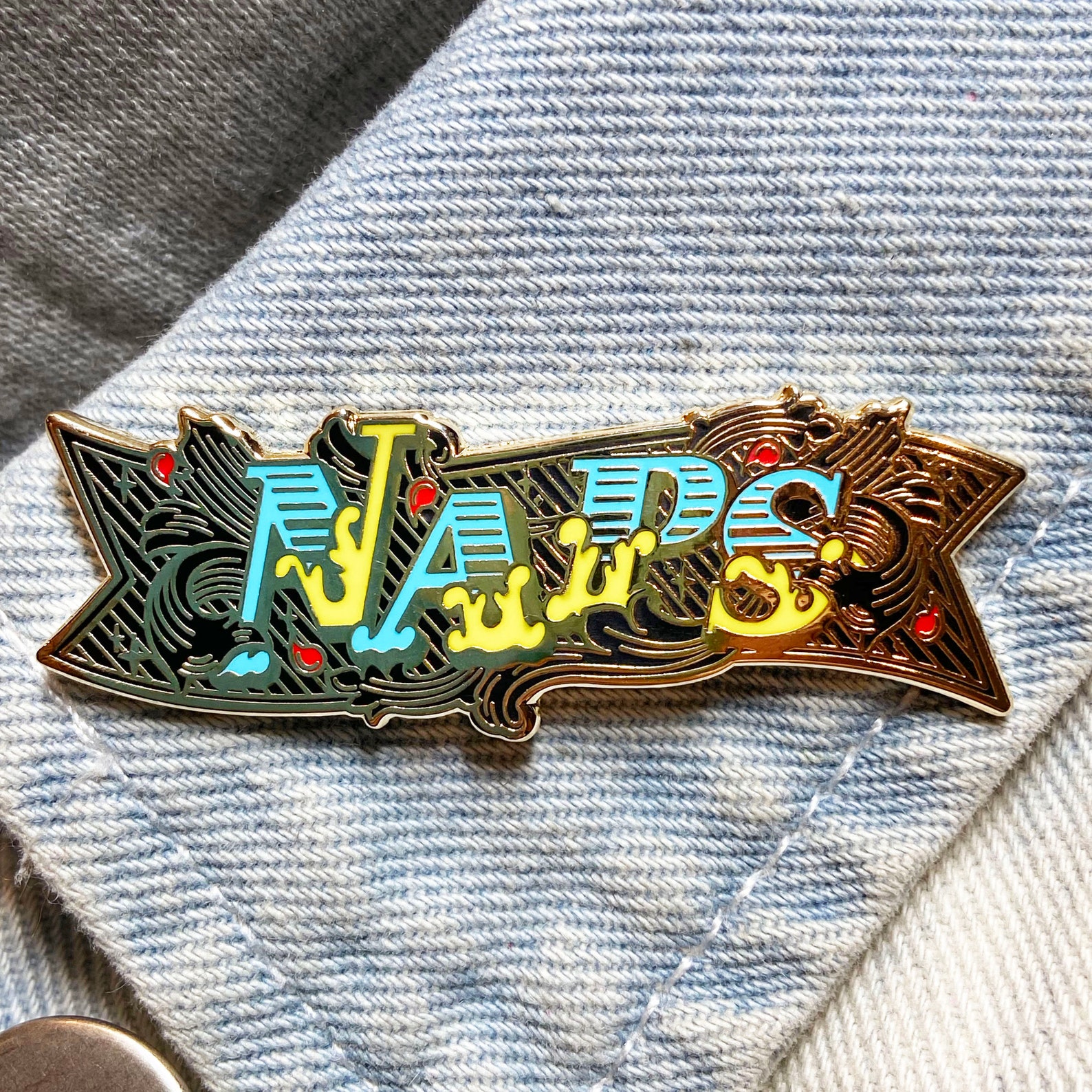 NAPS Pin Perfect for Nap Lovers Hard Enamel Pin Gold - Etsy