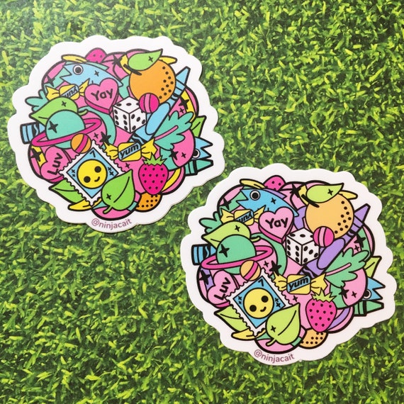 Clutter Ball Vinyl Matte Coated Stickers Individual | Etsy
