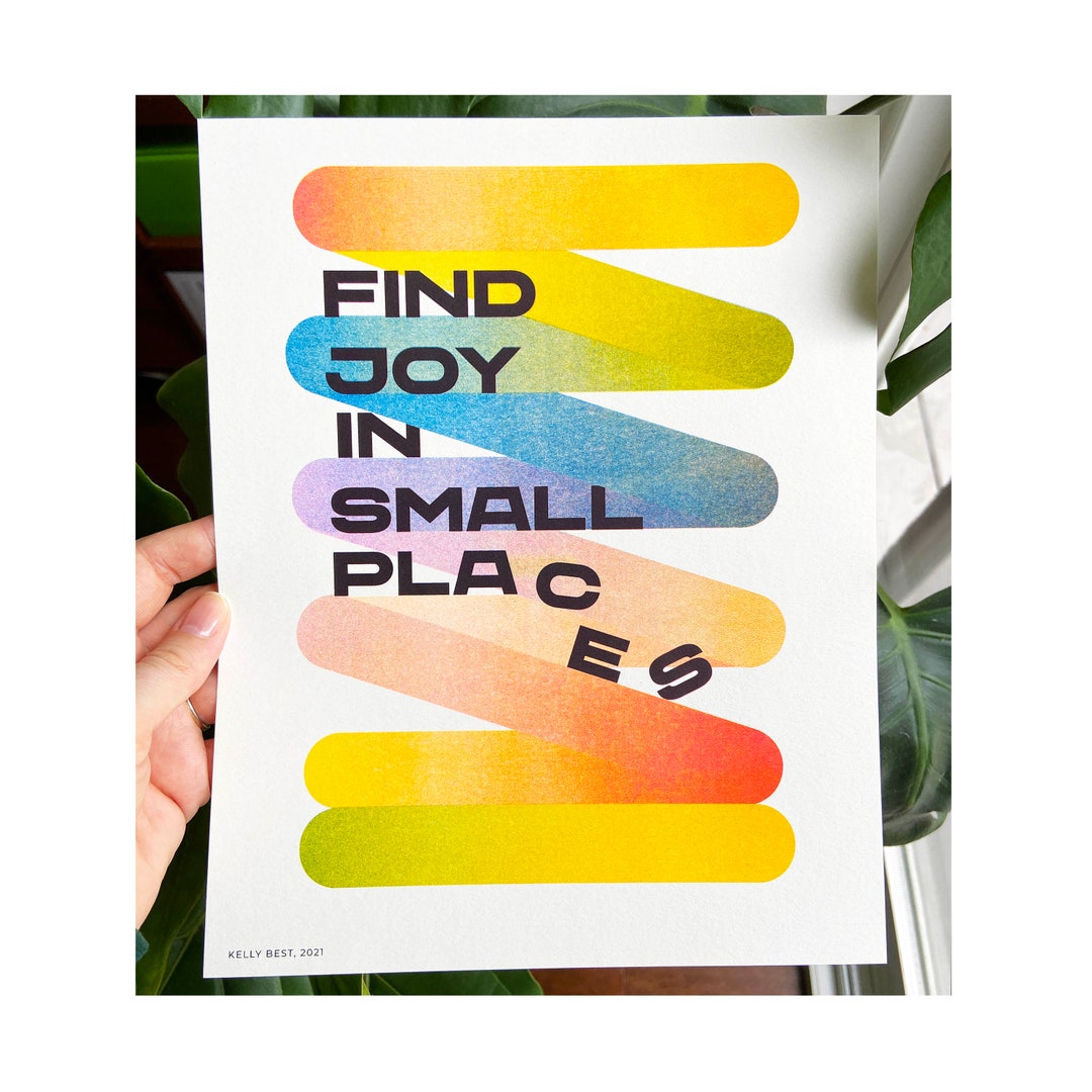 Gradient 8x10 "find Joy" Risograph Art Print on Paper - by Kelly Best ...