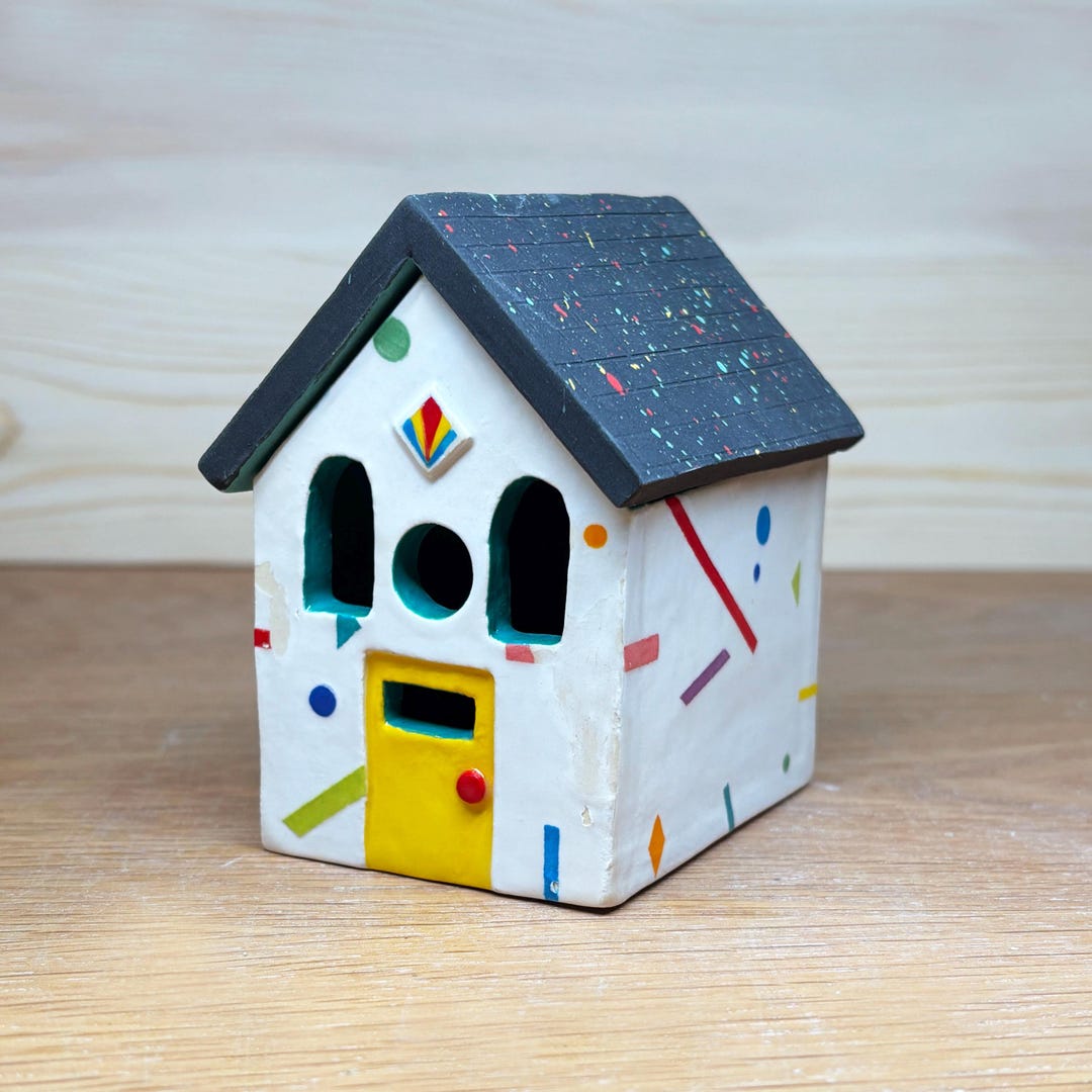 Black Speckled Roof House Shaped Trinket Box · Hand Built Stoneware ...