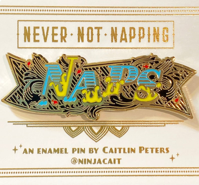 NAPS Pin Perfect for Nap Lovers Hard Enamel Pin Gold - Etsy