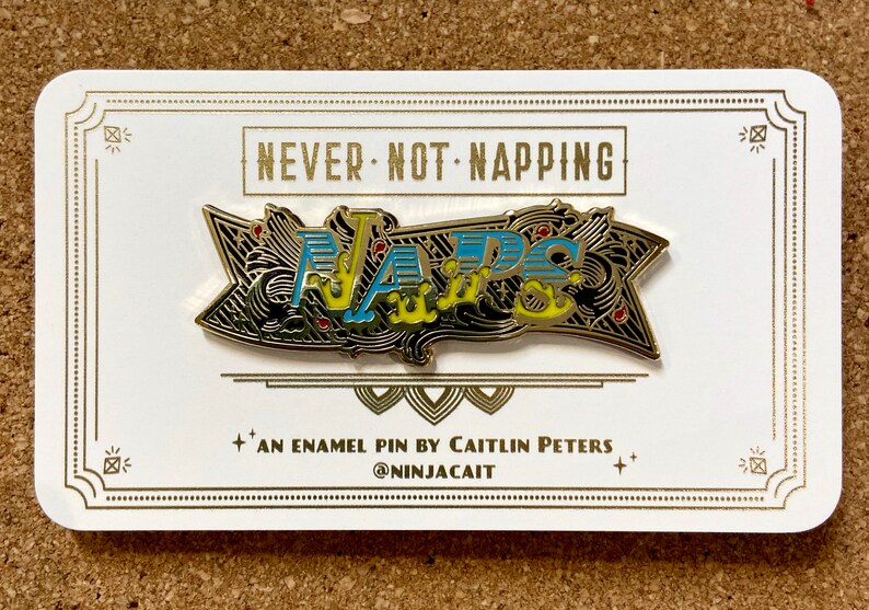 NAPS Pin Perfect for Nap Lovers Hard Enamel Pin Gold - Etsy