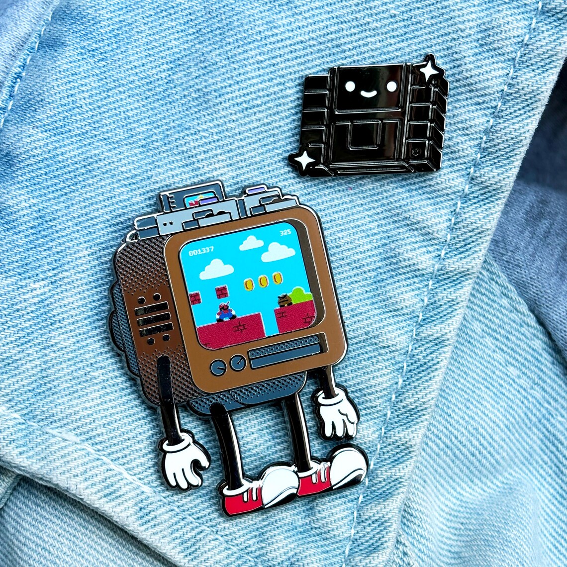 TV Buddy Video Game Enamel Pin · Jumping Plumber · Retro Console ...