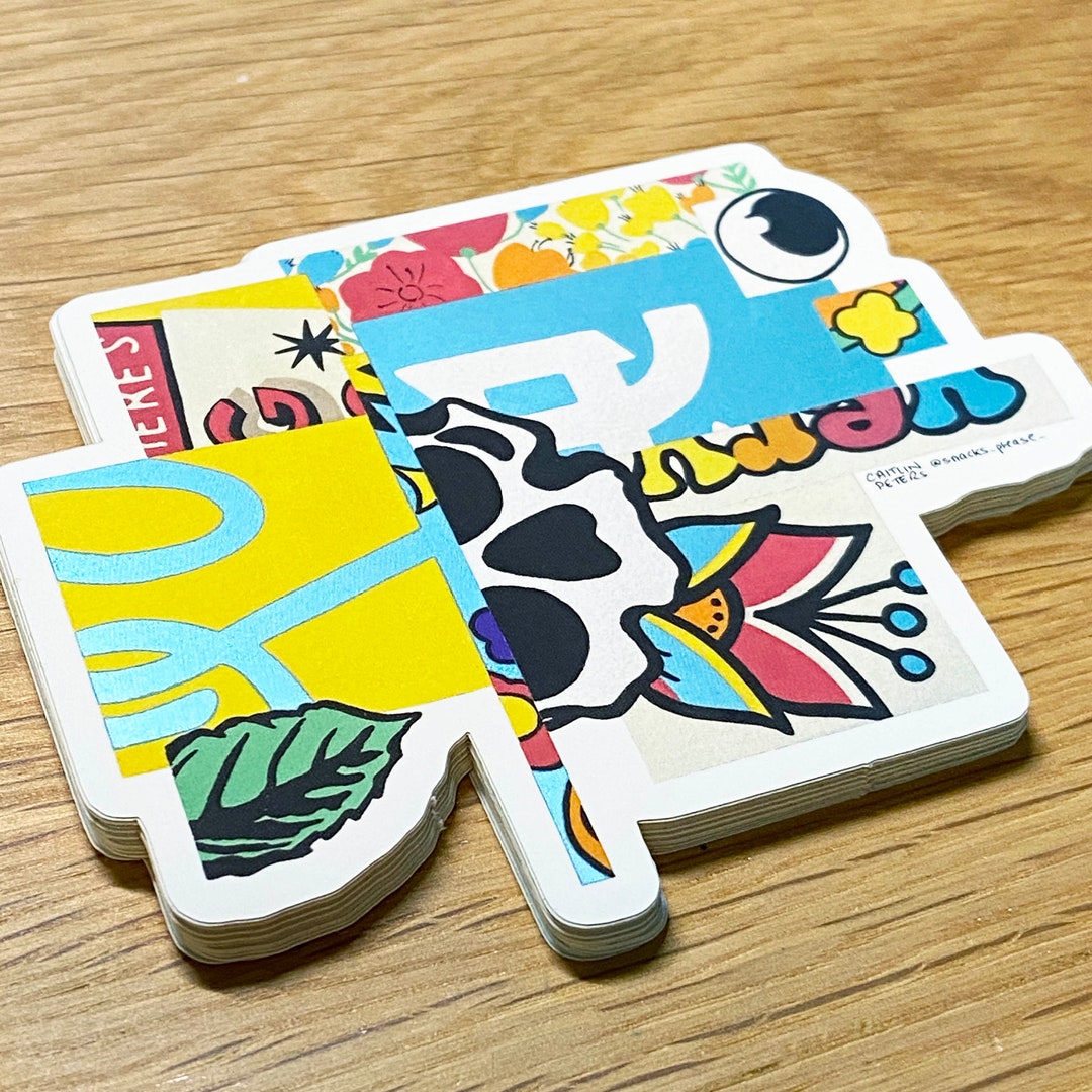 Art Collage Sticker Pop Art, Rainbow - Metallic Mirror Effect Vinyl ...