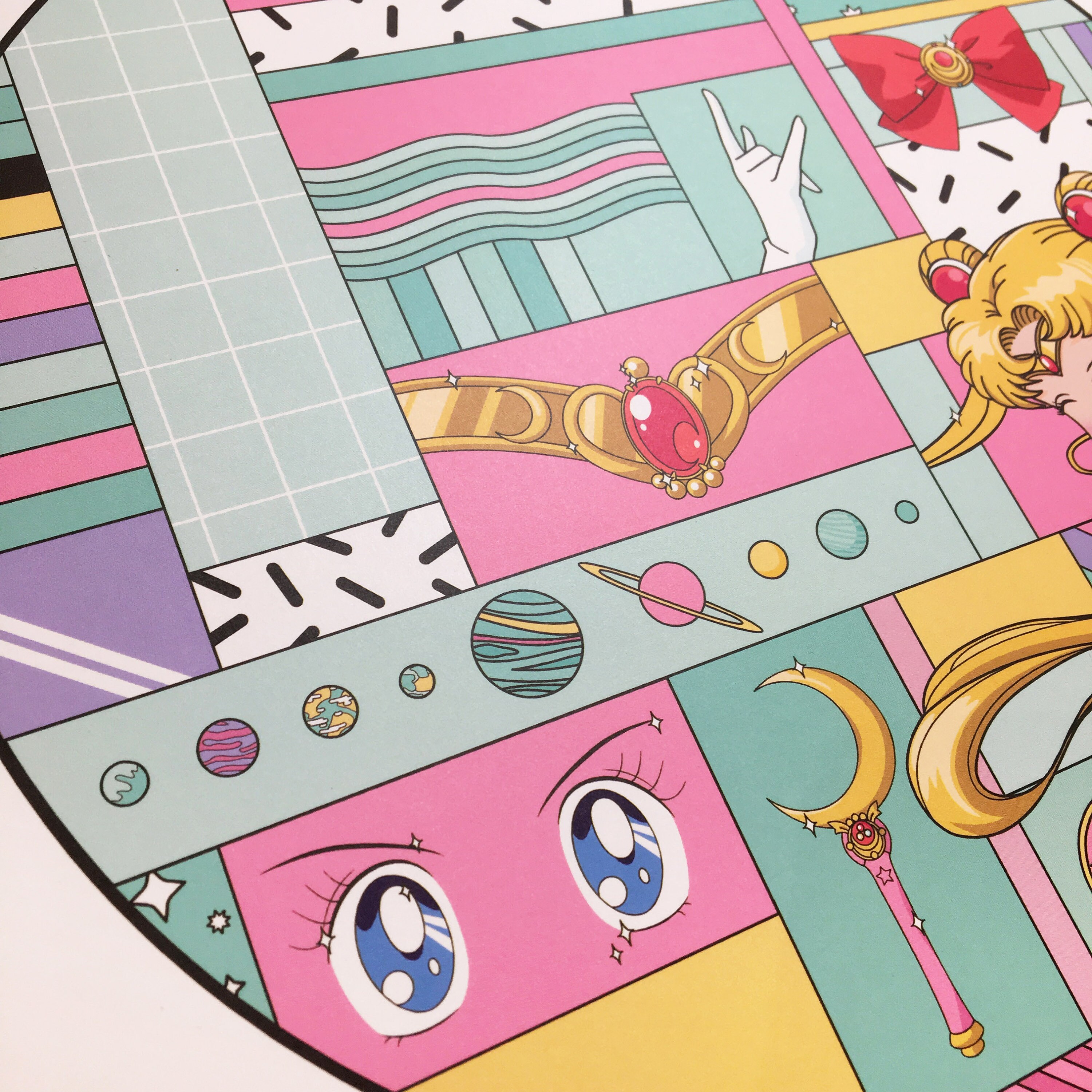 Anime Girl "stained Glass 1" Digital Art Print on Paper, Magical Girl ...