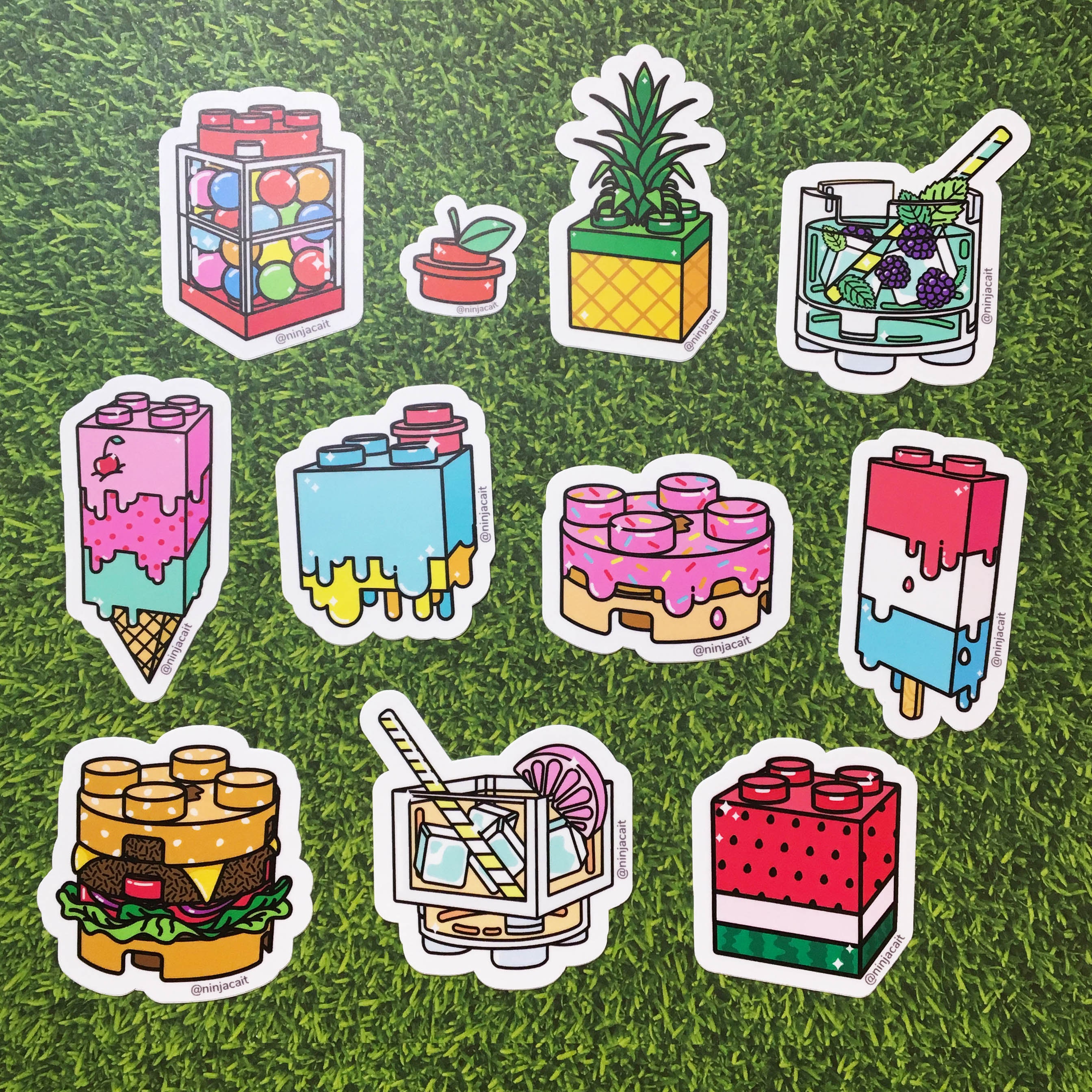 Stackable Snacks Stickers Vinyl Matte Coated Stickers | Etsy