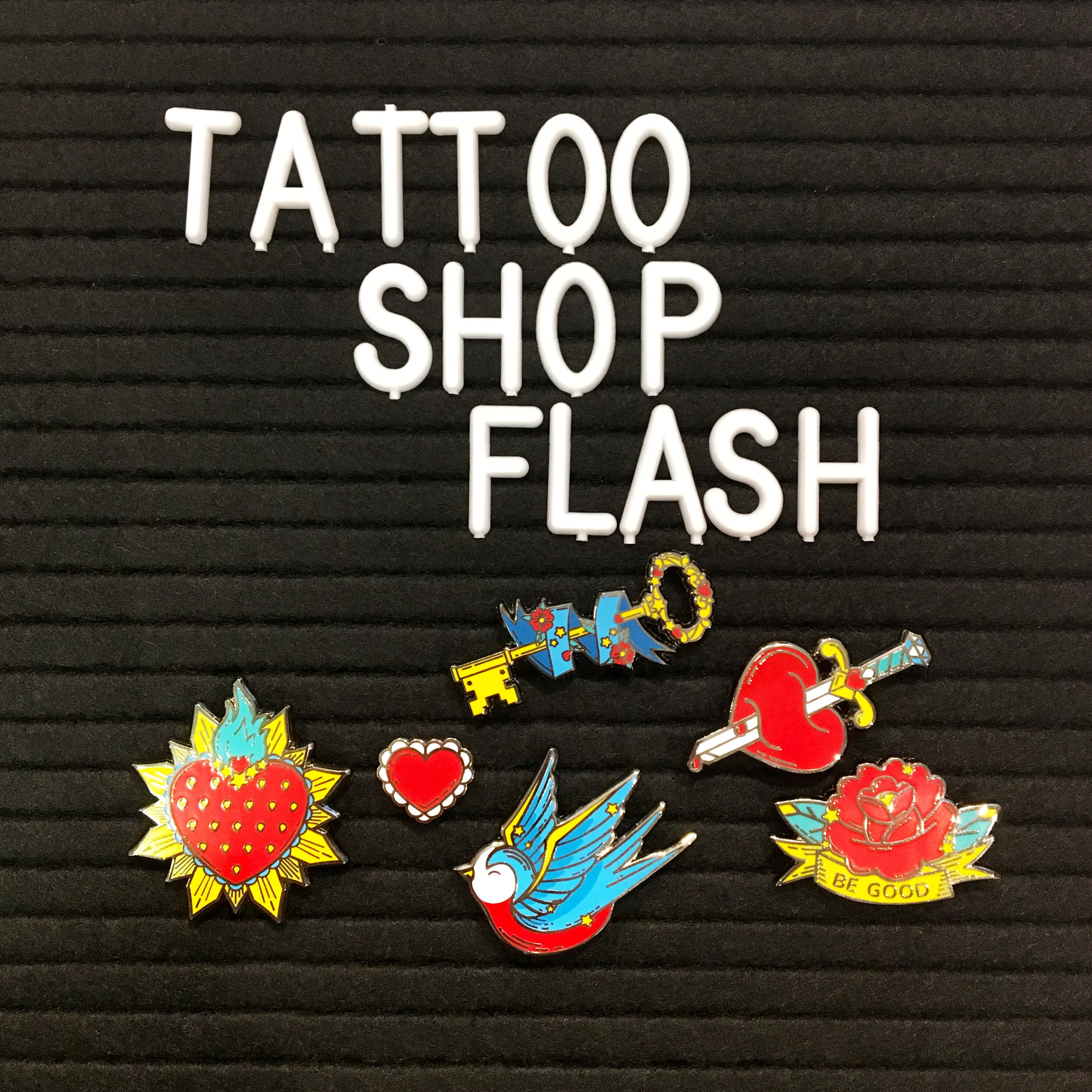 The Key A tattoo Shop Flash Pin Old School/ - Etsy