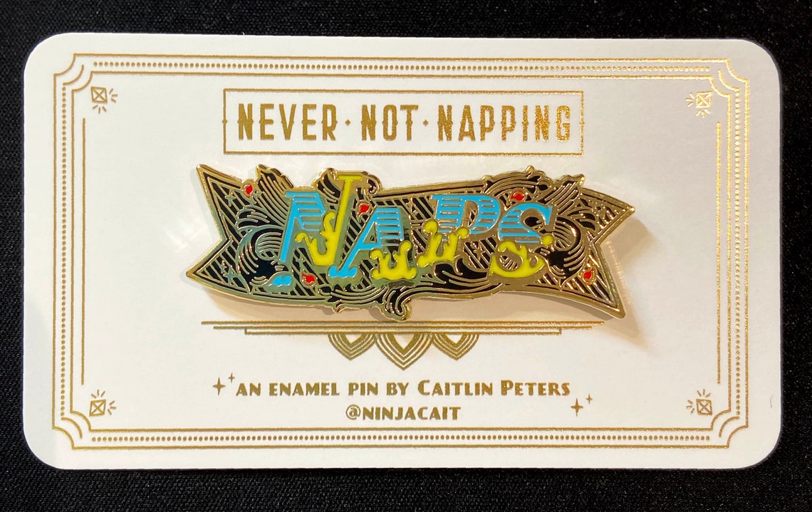 NAPS Pin Perfect for Nap Lovers Hard Enamel Pin Gold - Etsy