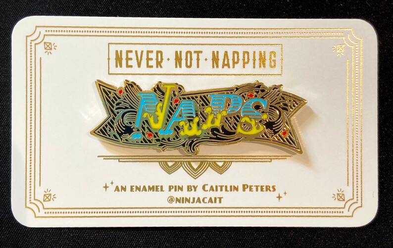 NAPS Pin Perfect for Nap Lovers Hard Enamel Pin Gold - Etsy