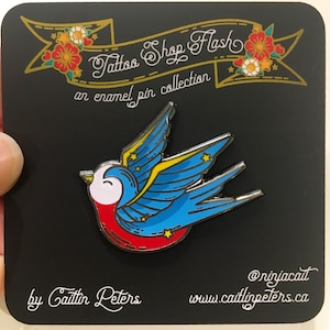 The Swallow - A "tattoo Shop Flash" Pin Old School/ Traditional Tattoos ...